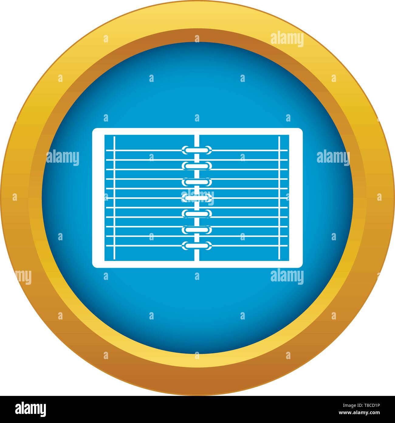 Open spiral lined notebook icon blue vector isolated Stock Vector Image ...