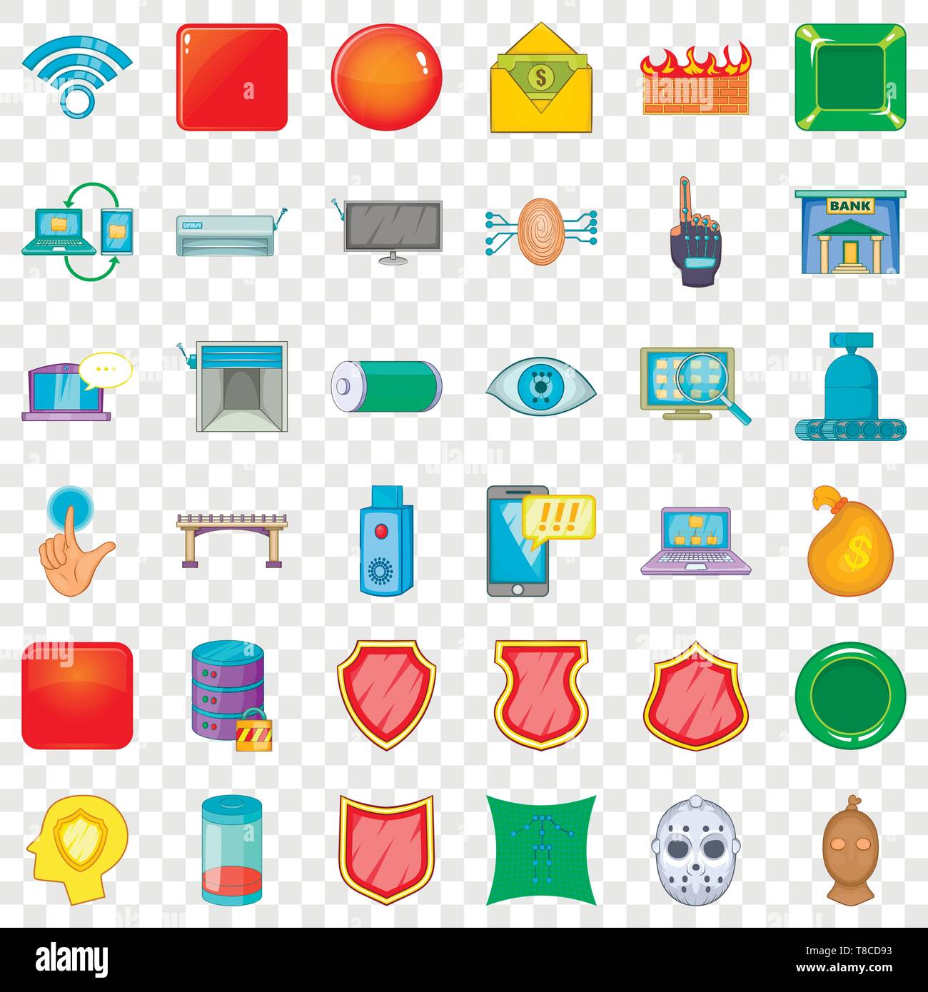 Internet cafe icons set, cartoon style Stock Vector Image & Art - Alamy