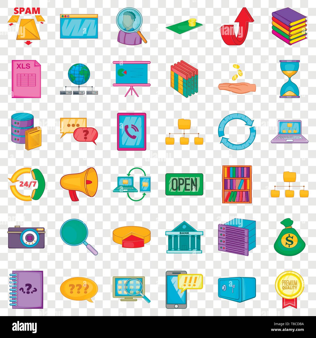 Database icons set, cartoon style Stock Vector Image & Art - Alamy
