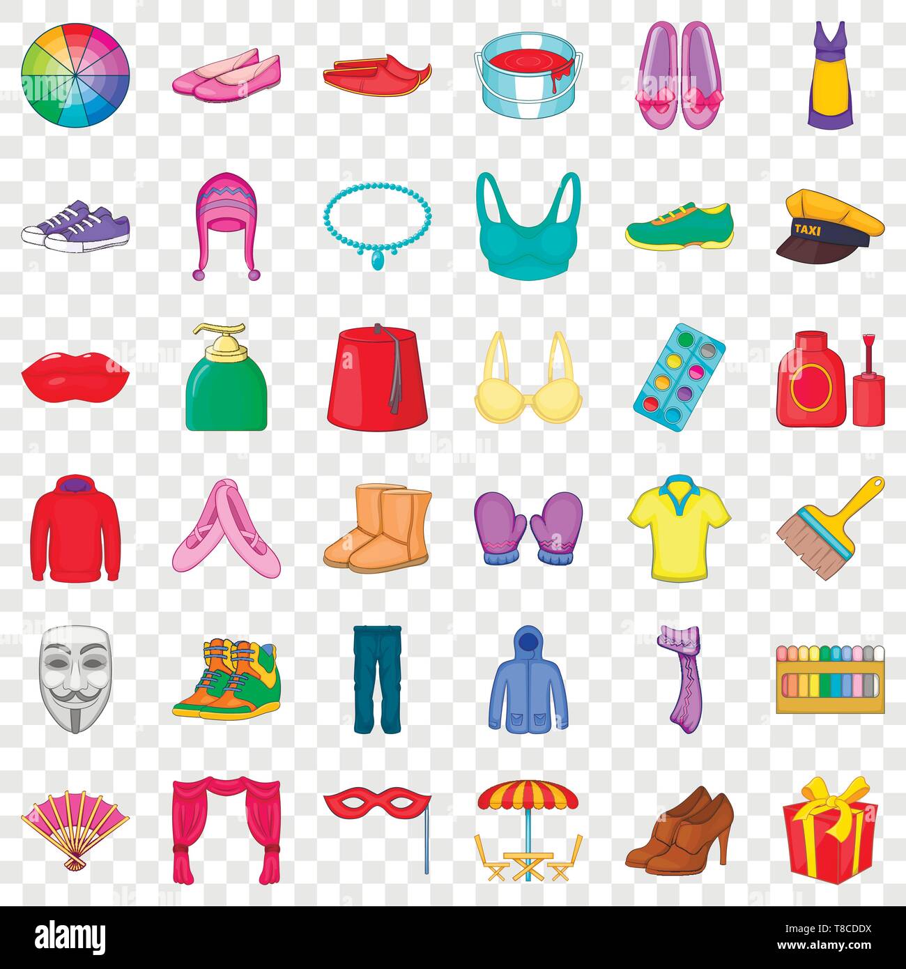 Decor icons set, cartoon style Stock Vector Image & Art - Alamy