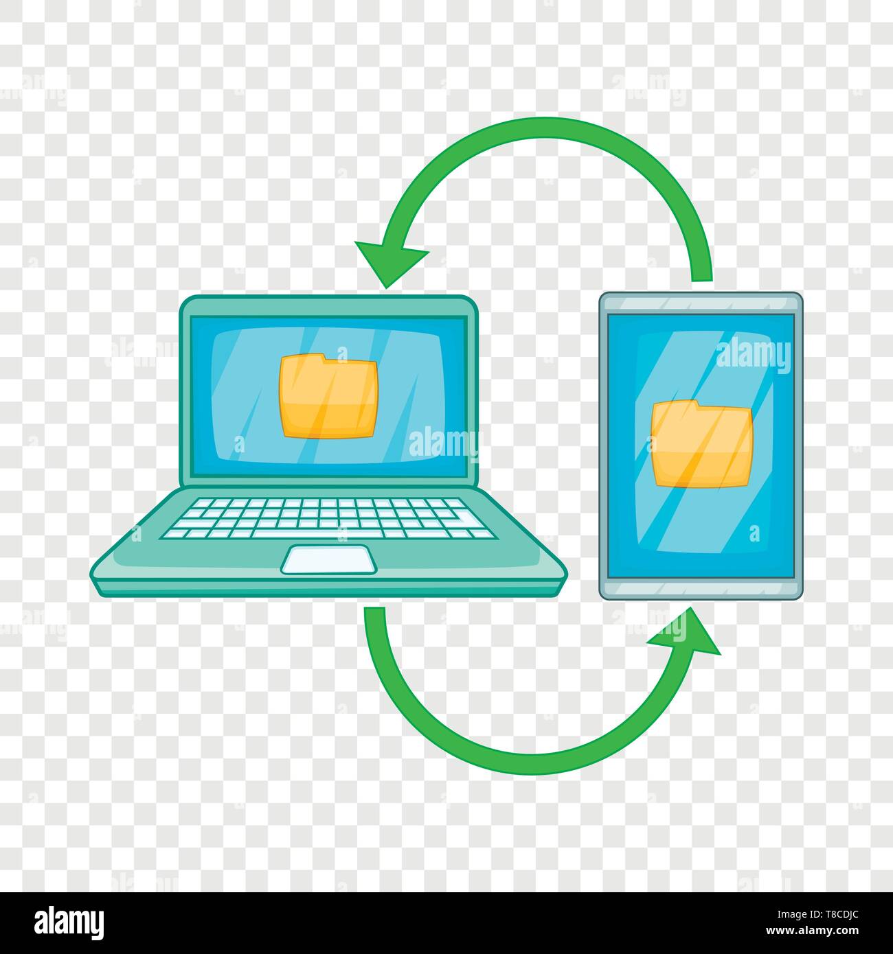 Mobile data synchronization icon, cartoon style Stock Vector Image ...