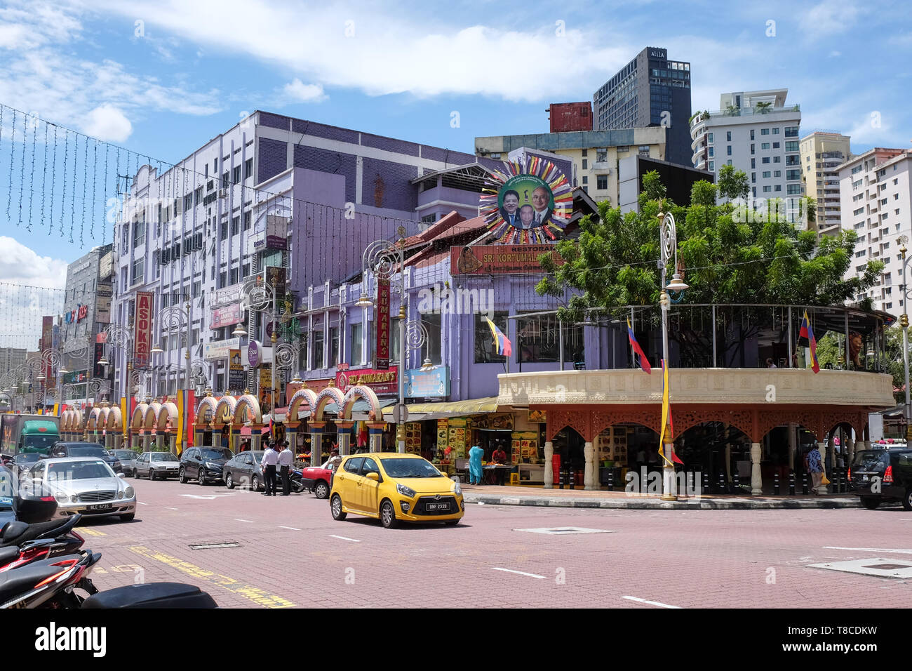 Street scene in Brickfields (Little India), Kuala Lumpur, Malaysia ...