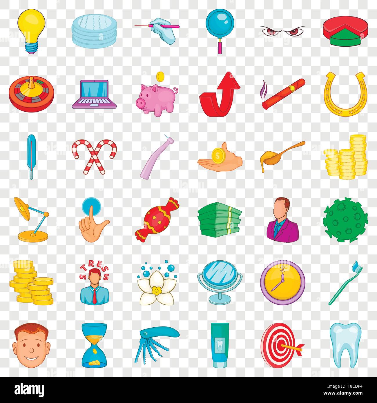 Tooth icons set, cartoon style Stock Vector Image & Art - Alamy