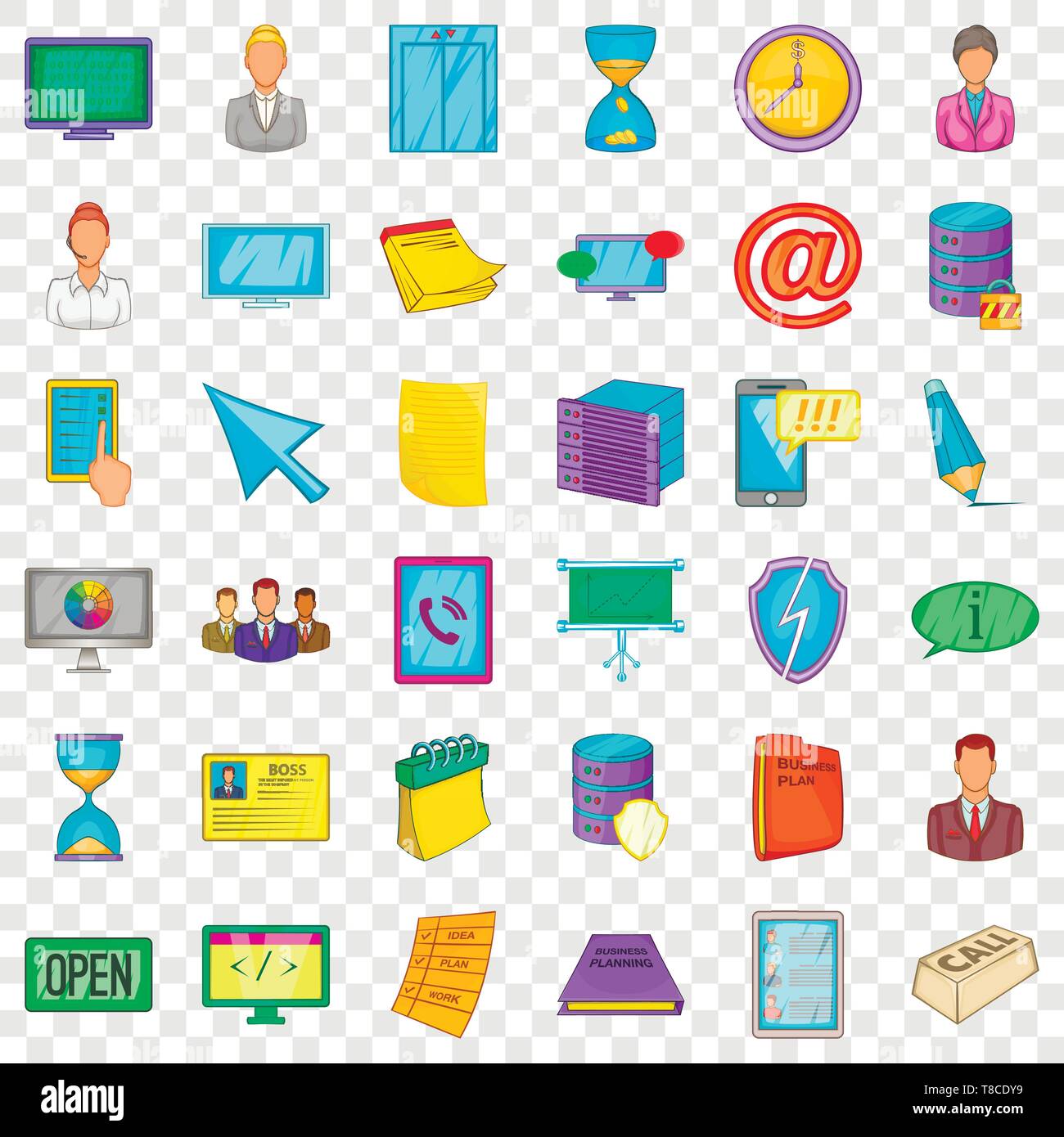 Division icons set, cartoon style Stock Vector Image & Art - Alamy