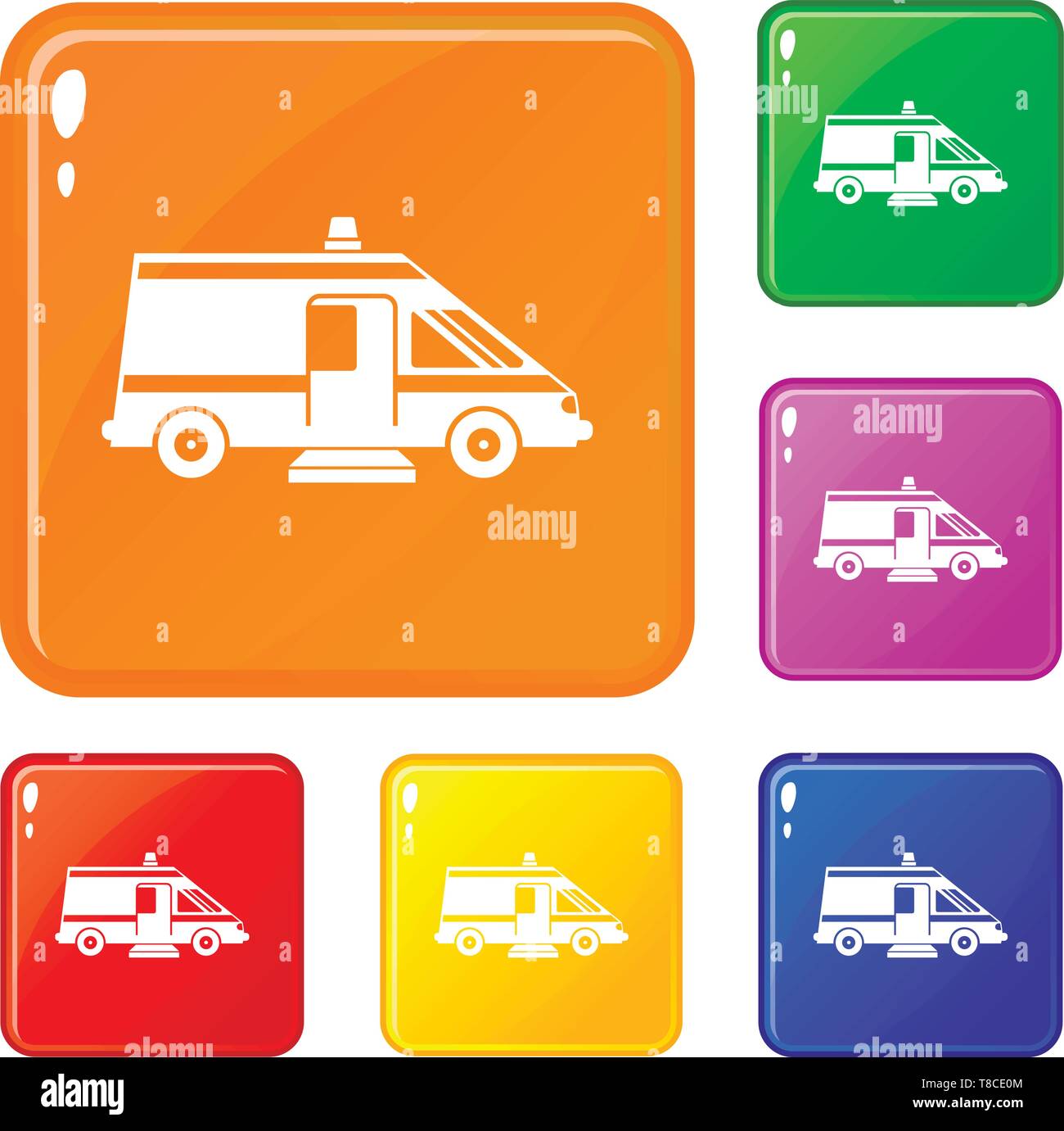 Ambulance icons set vector color Stock Vector Image & Art - Alamy