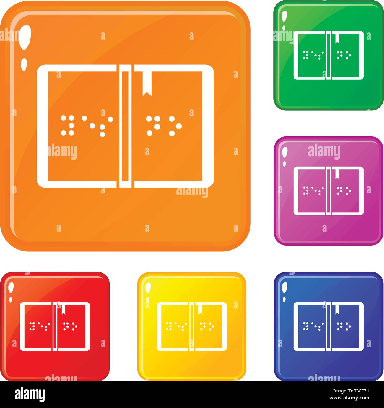 Braille icons set vector color Stock Vector Image & Art - Alamy