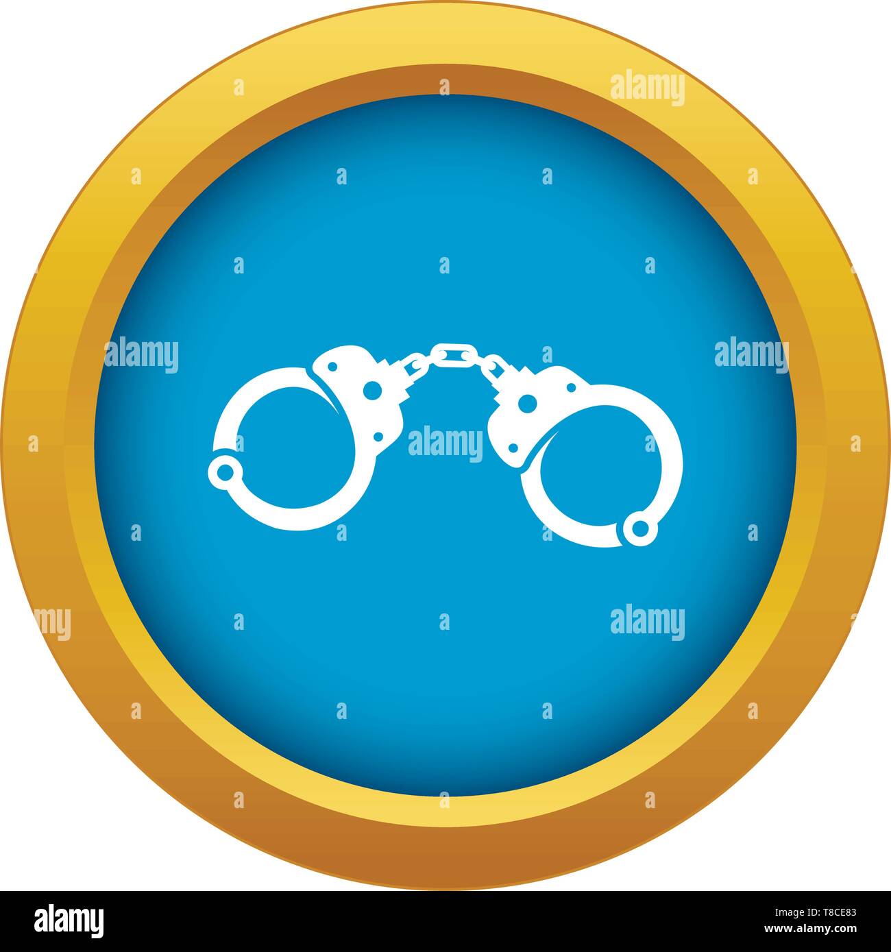 Handcuffs icon blue vector isolated Stock Vector Image & Art - Alamy