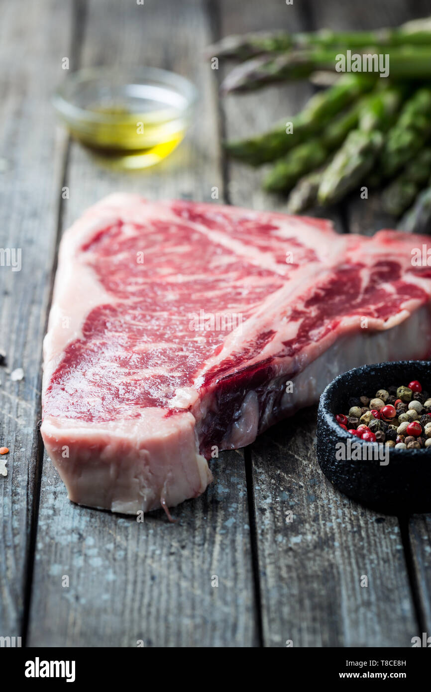 Raw T-bone Steak Stock Photo - Alamy