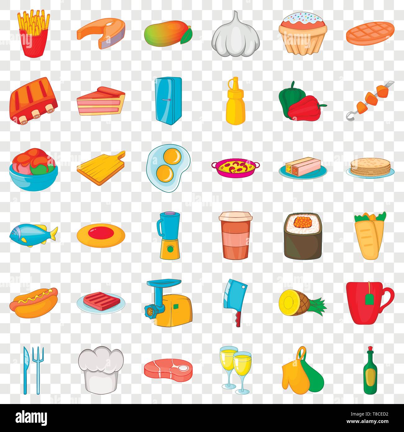 Kitchen icons set, cartoon style Stock Vector Image & Art - Alamy