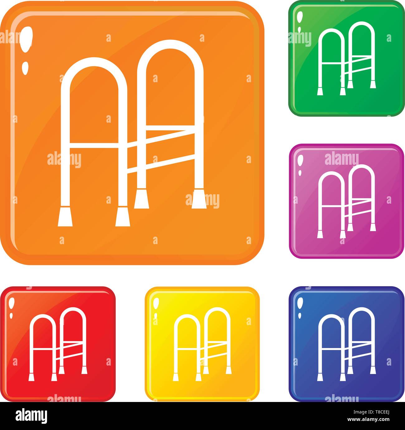 Walker icons set vector color Stock Vector Image & Art - Alamy