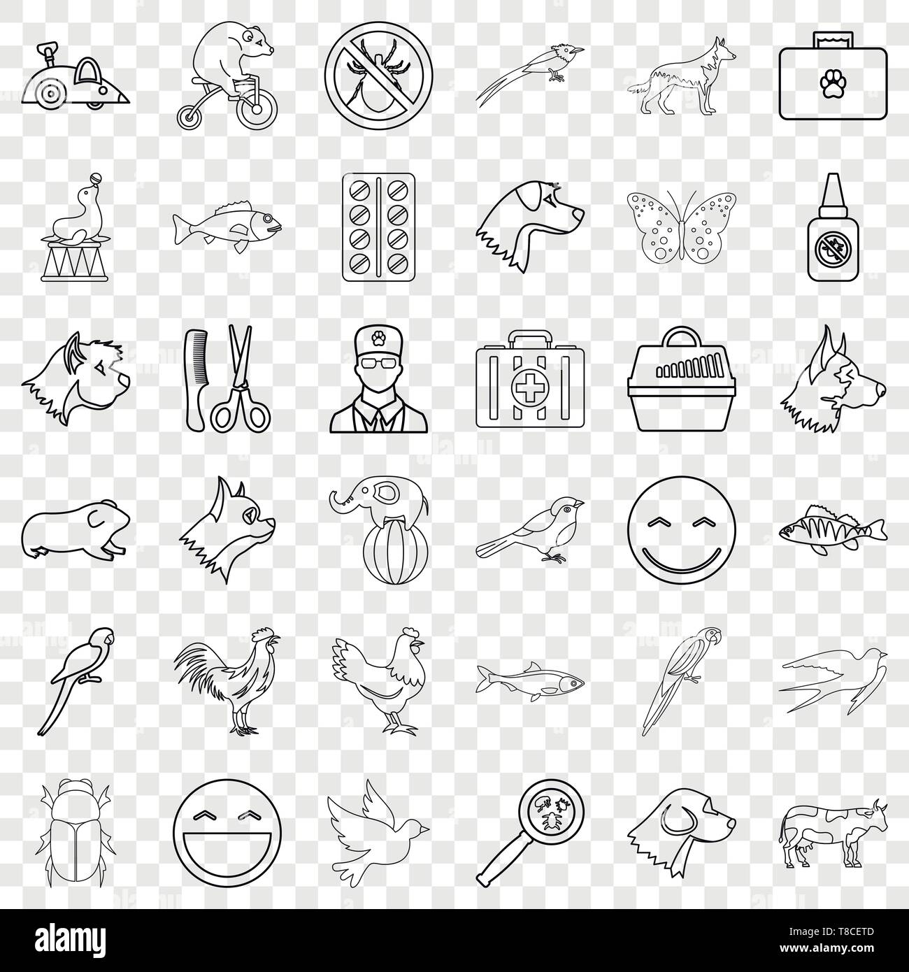 Carry icons set, outline style Stock Vector Image & Art - Alamy