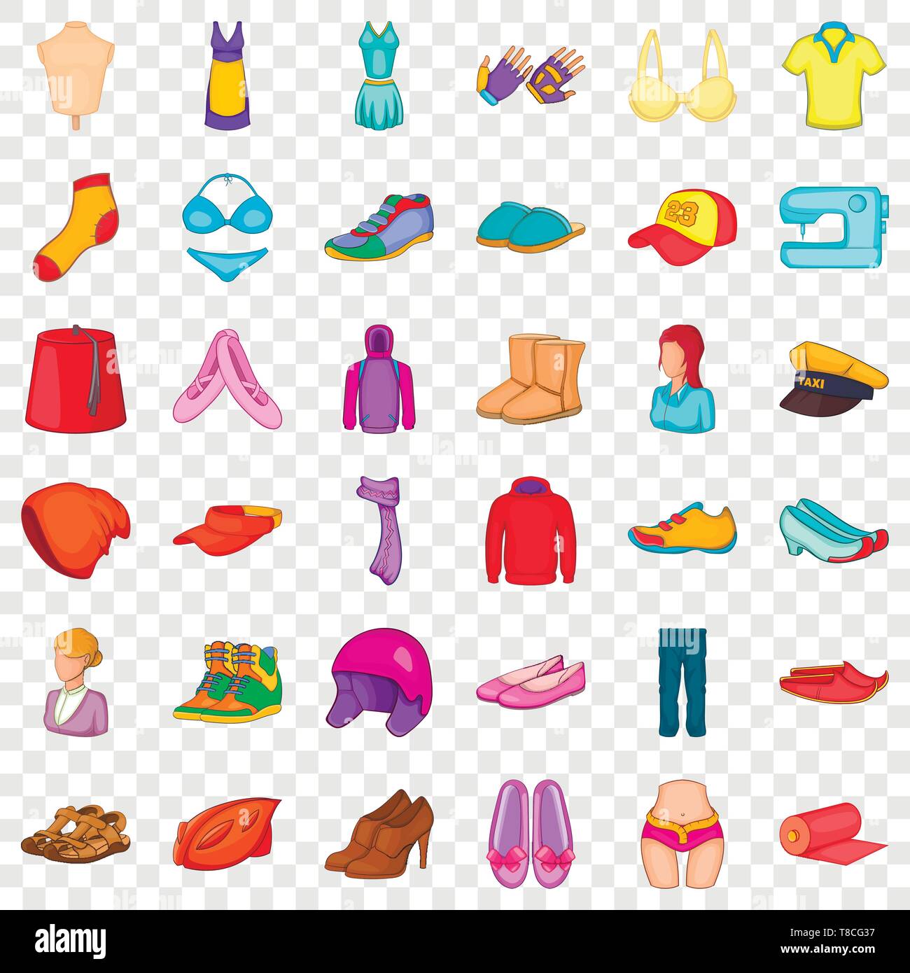 Dress icons set, cartoon style Stock Vector Image & Art - Alamy