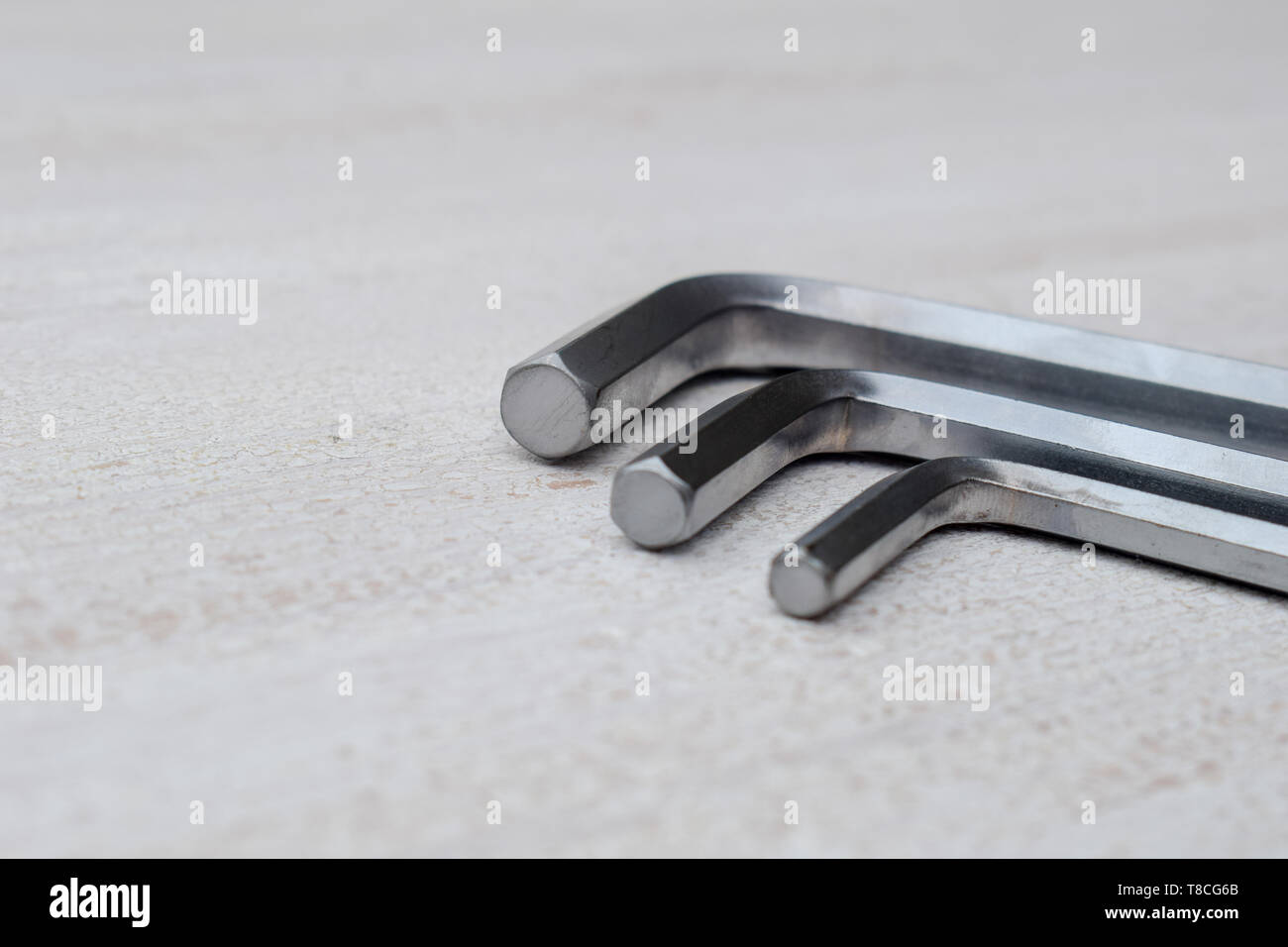 Silver Hex keys on a white background. Hexagon for repair work Stock ...