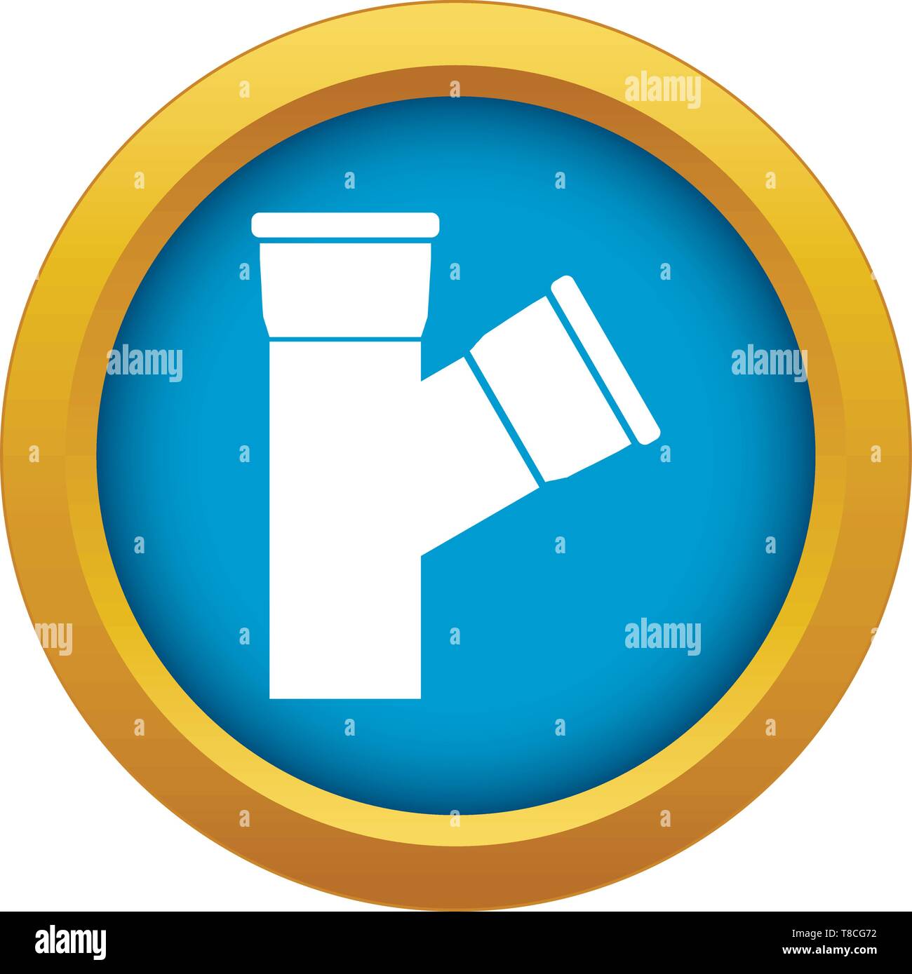 Plastic pipe connection icon blue vector isolated Stock Vector Image ...