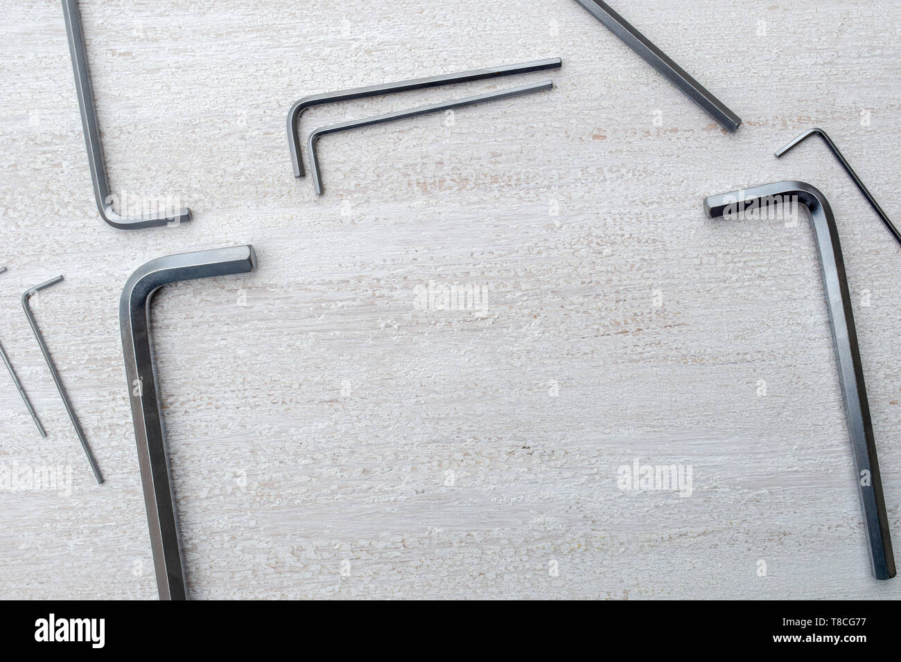Silver Hex keys on a white background. Hexagon for repair work Stock ...