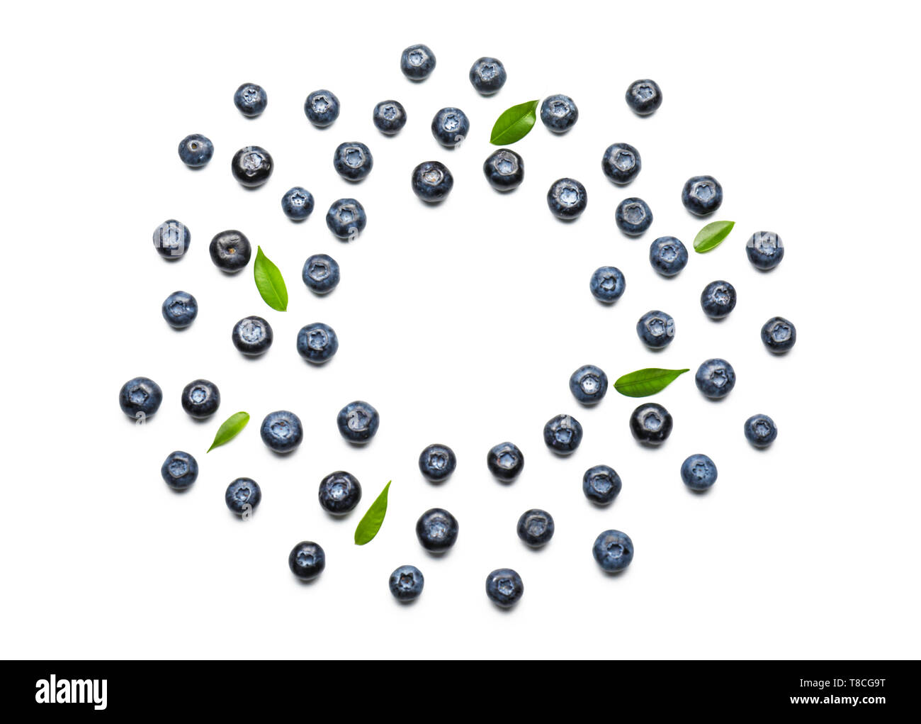 Frame made of ripe blueberries on white background Stock Photo - Alamy