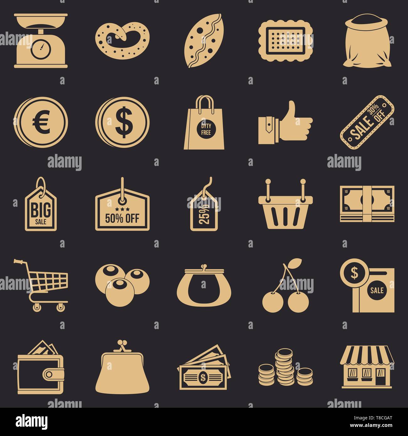 Buying in store icons set, simple style Stock Vector Image & Art - Alamy