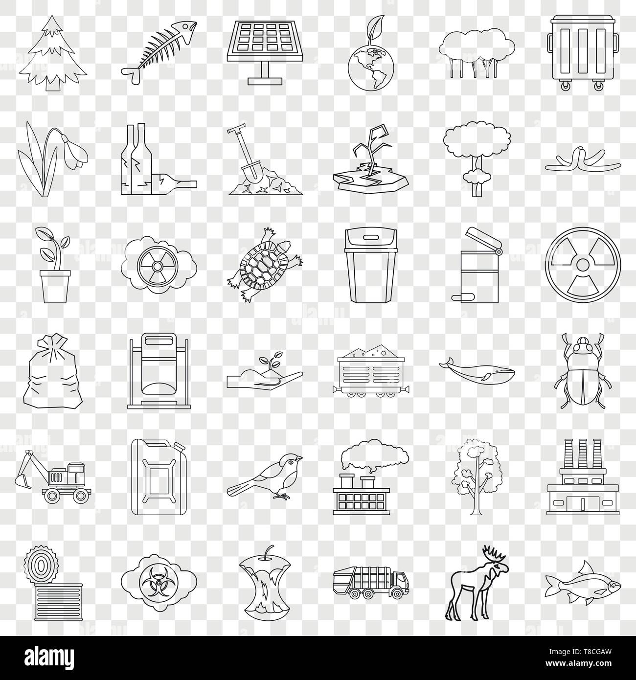 Garbage icons set, outline style Stock Vector Image & Art - Alamy