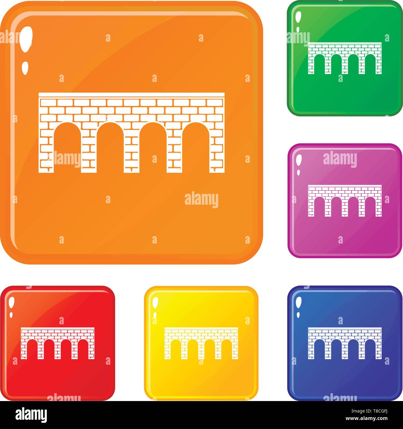 Bridge icons set vector color Stock Vector Image & Art - Alamy
