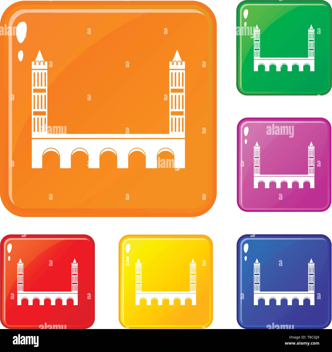 Bridge set color collection Stock Vector Images - Alamy