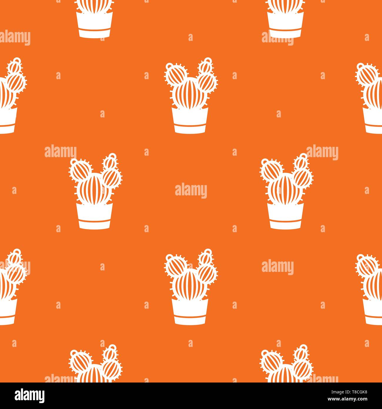 Round cactus pattern vector orange Stock Vector Image & Art - Alamy