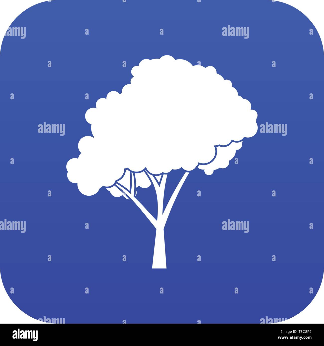 Tree with a rounded crown icon digital blue Stock Vector Image & Art ...