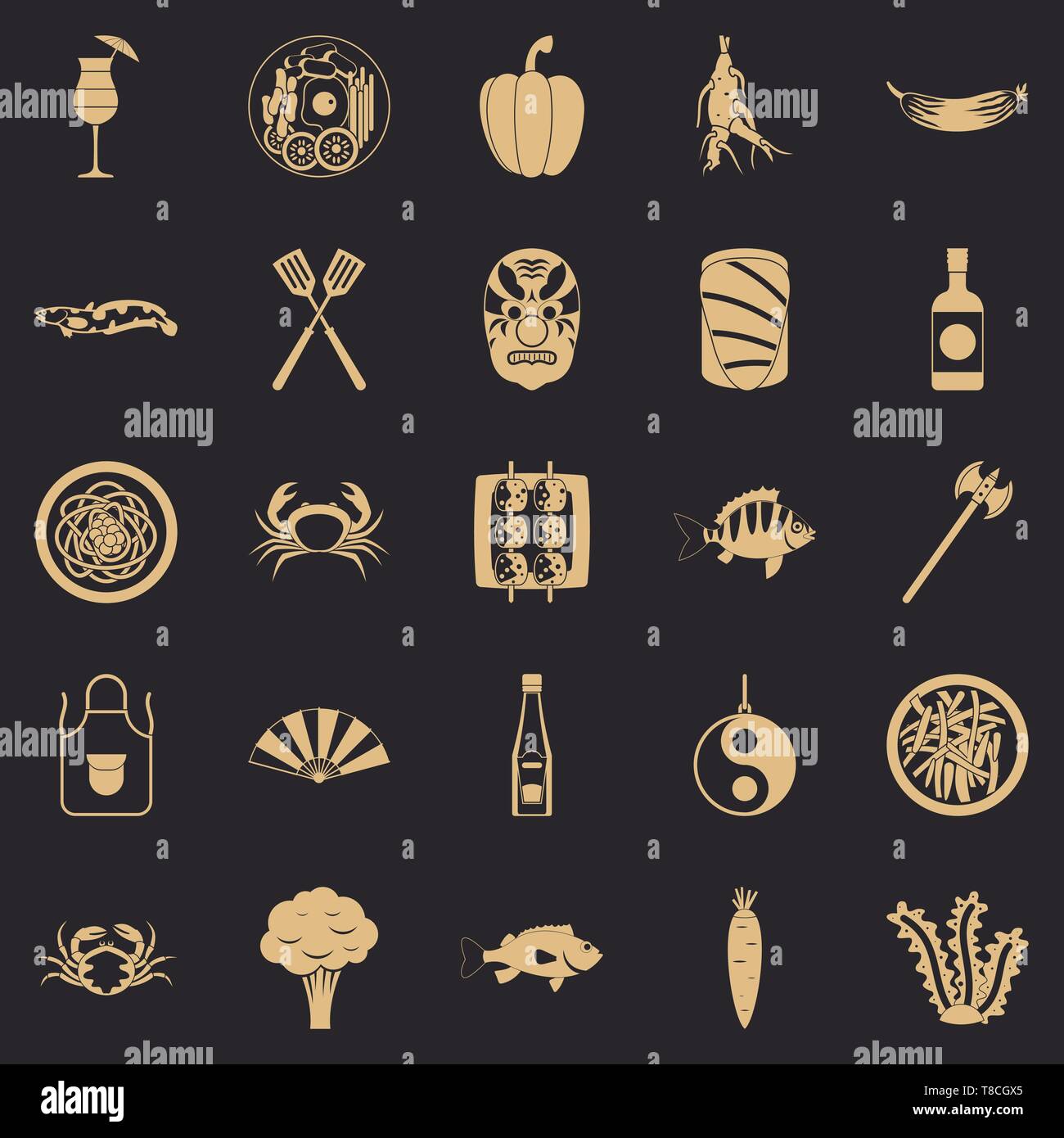 Sushi icons set, simple style Stock Vector Image & Art - Alamy