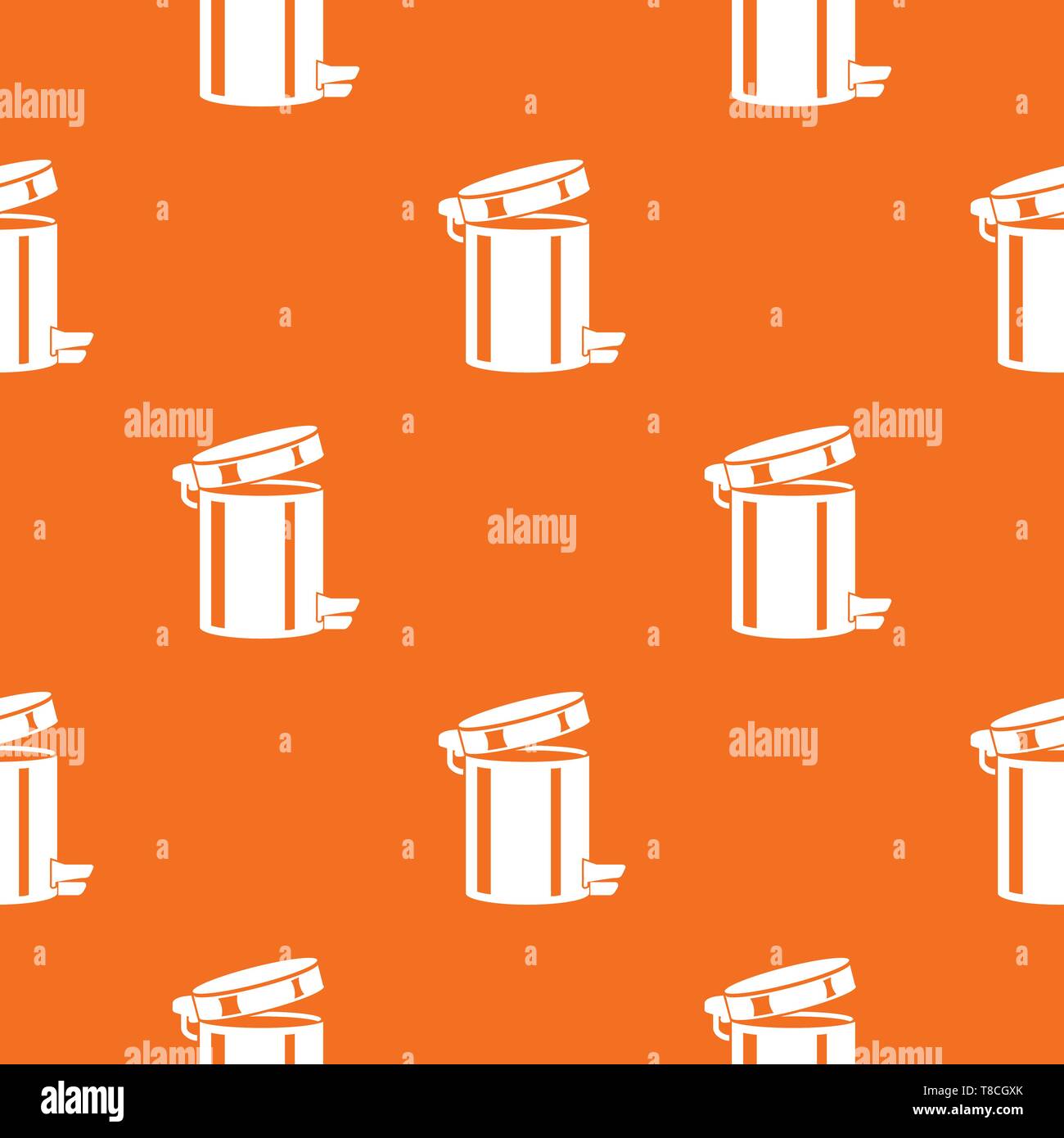 Trash bin pattern vector orange Stock Vector Image & Art - Alamy