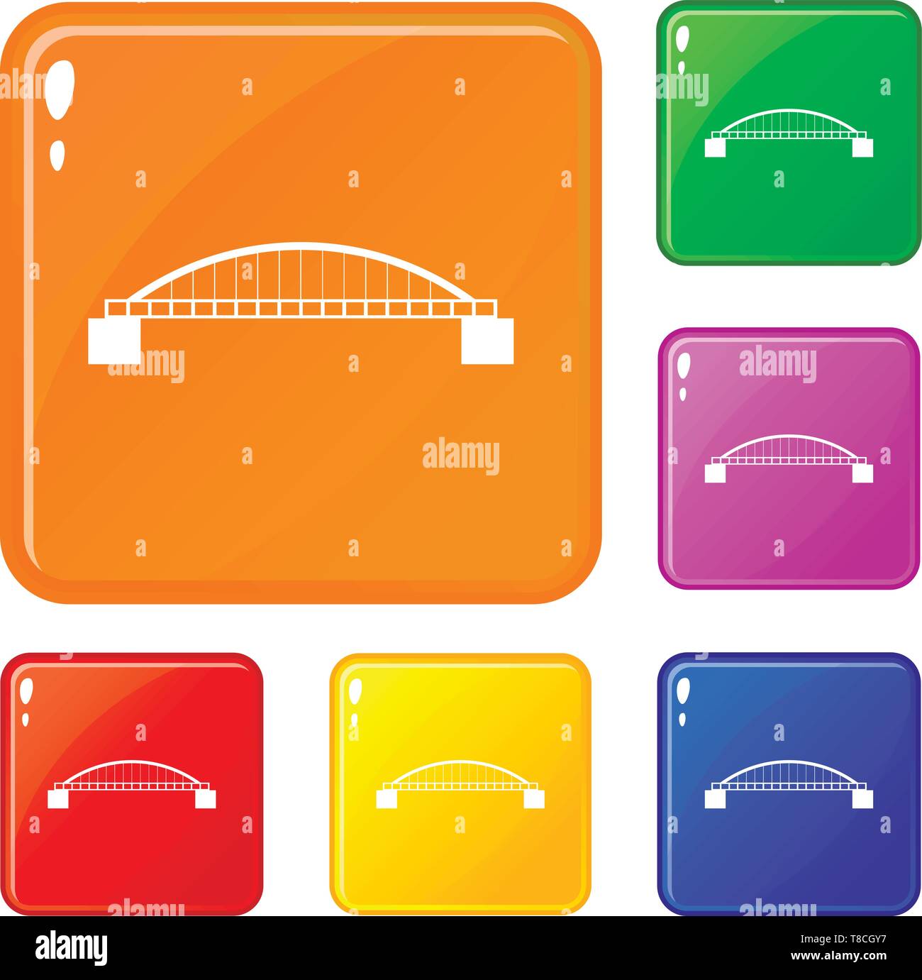 Bridge icons set vector color Stock Vector Image & Art - Alamy