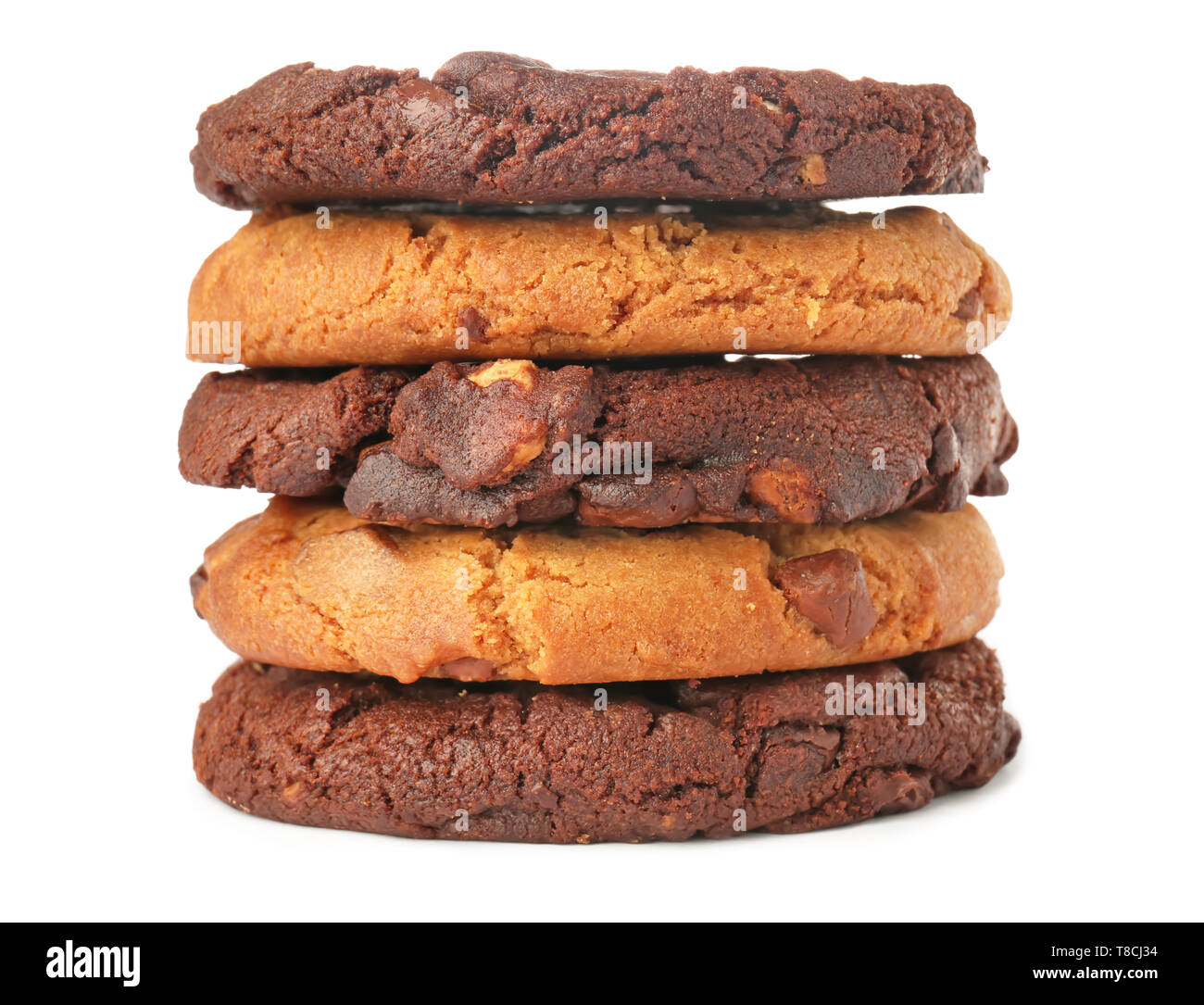 Different tasty cookies on white background Stock Photo - Alamy