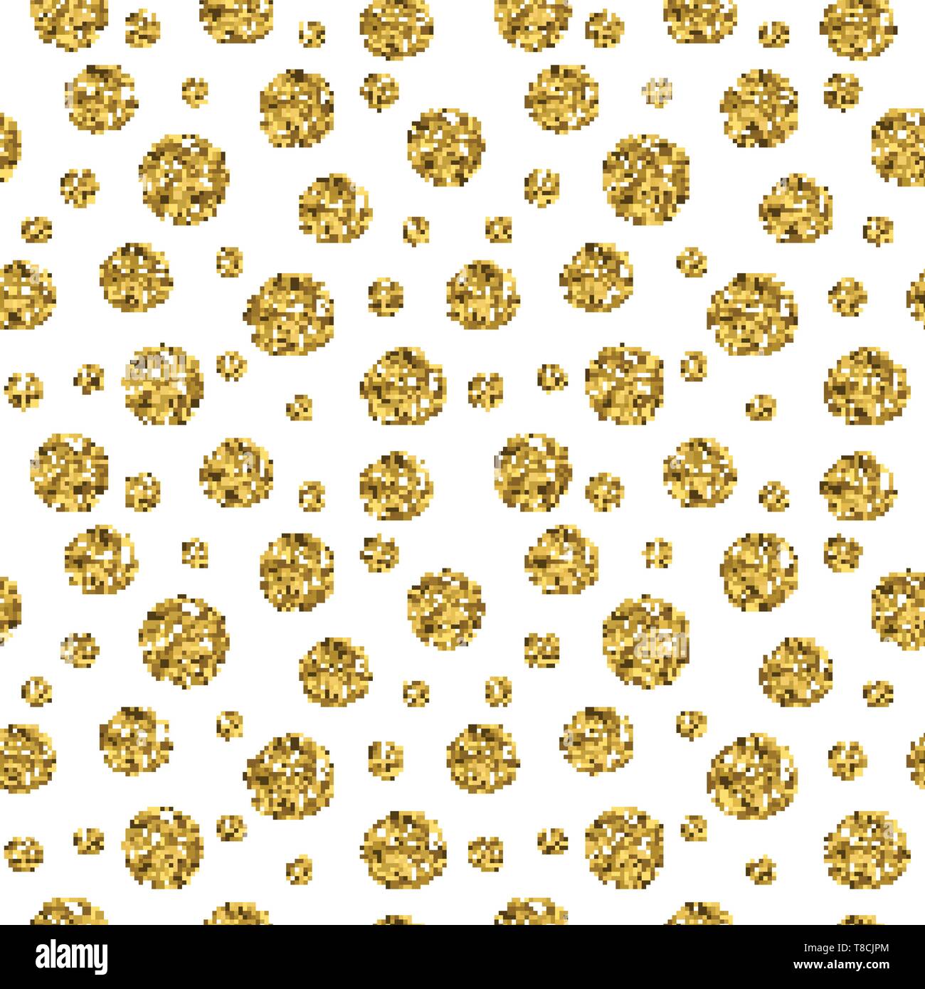Gold circles seamless pattern on white background Stock Vector Image ...