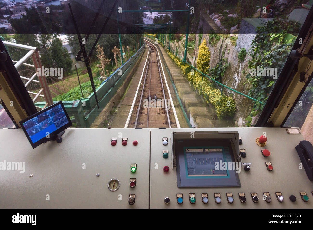 Funicular, Capri, Italy Stock Photo - Alamy