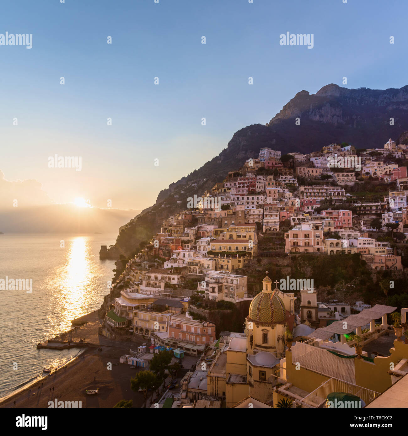 Positano sunset amalfi coast italy hi-res stock photography and images ...