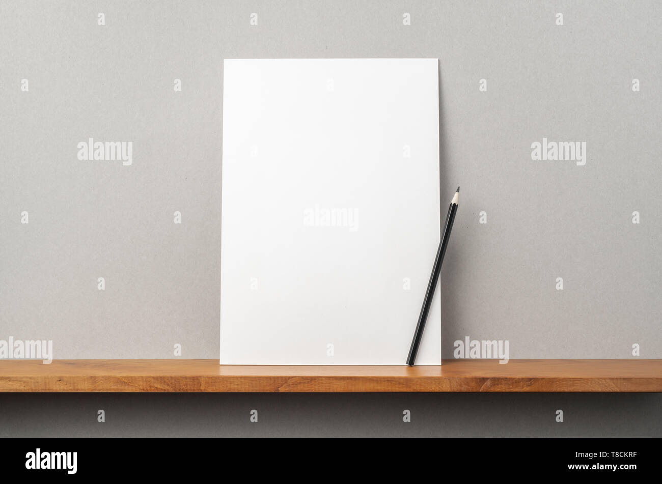 Design concept - front view of A4 hard paper stand on bookshelf and ...