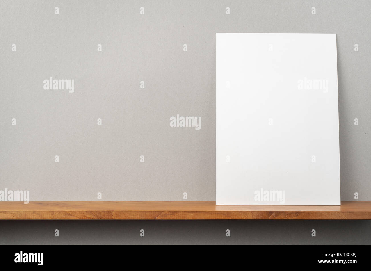 Design concept - front view of A4 hard paper stand on bookshelf and ...