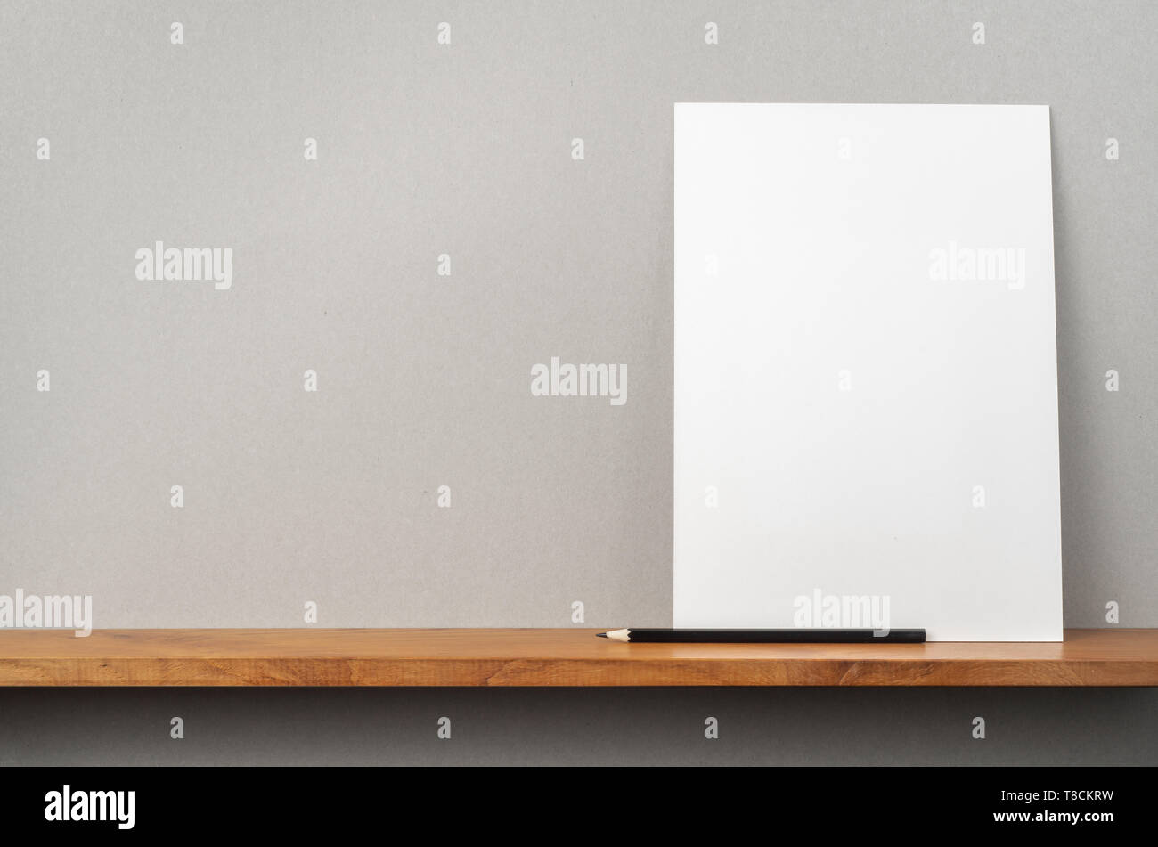 Design concept - front view of A4 hard paper stand on bookshelf and ...