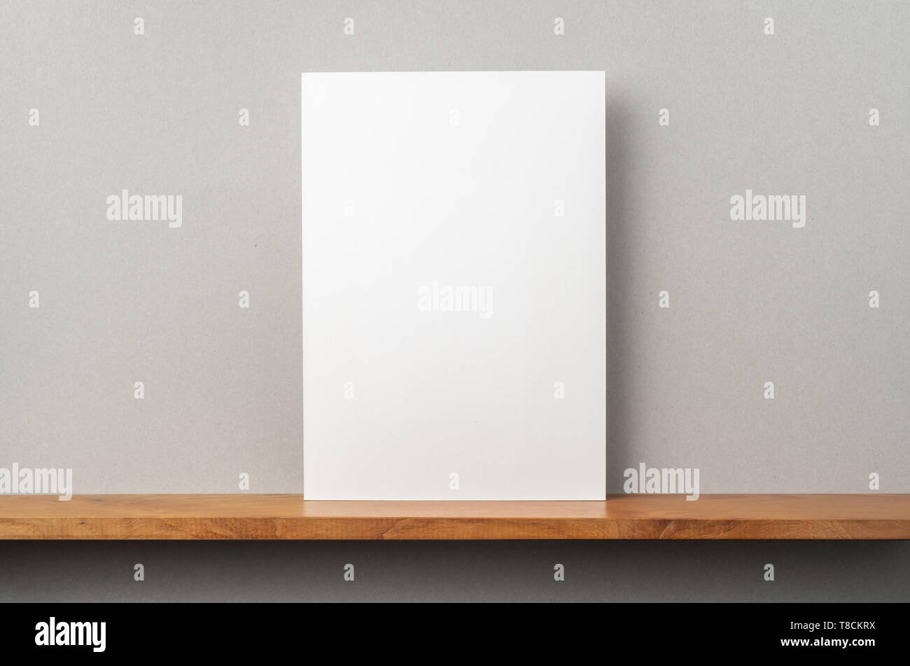 Design concept - front view of A4 hard paper stand on bookshelf and ...