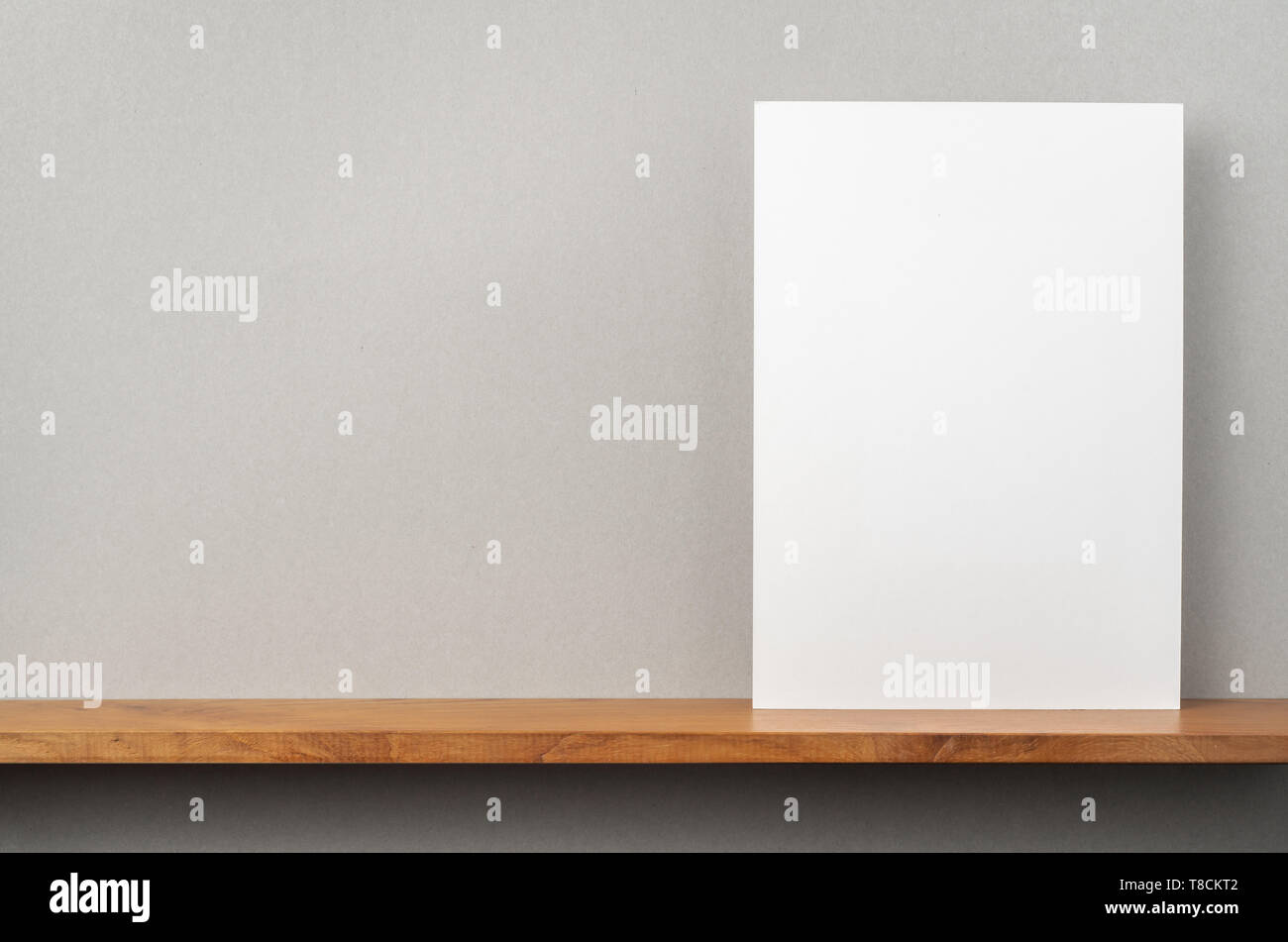 Design concept - front view of A4 hard paper stand on bookshelf and ...