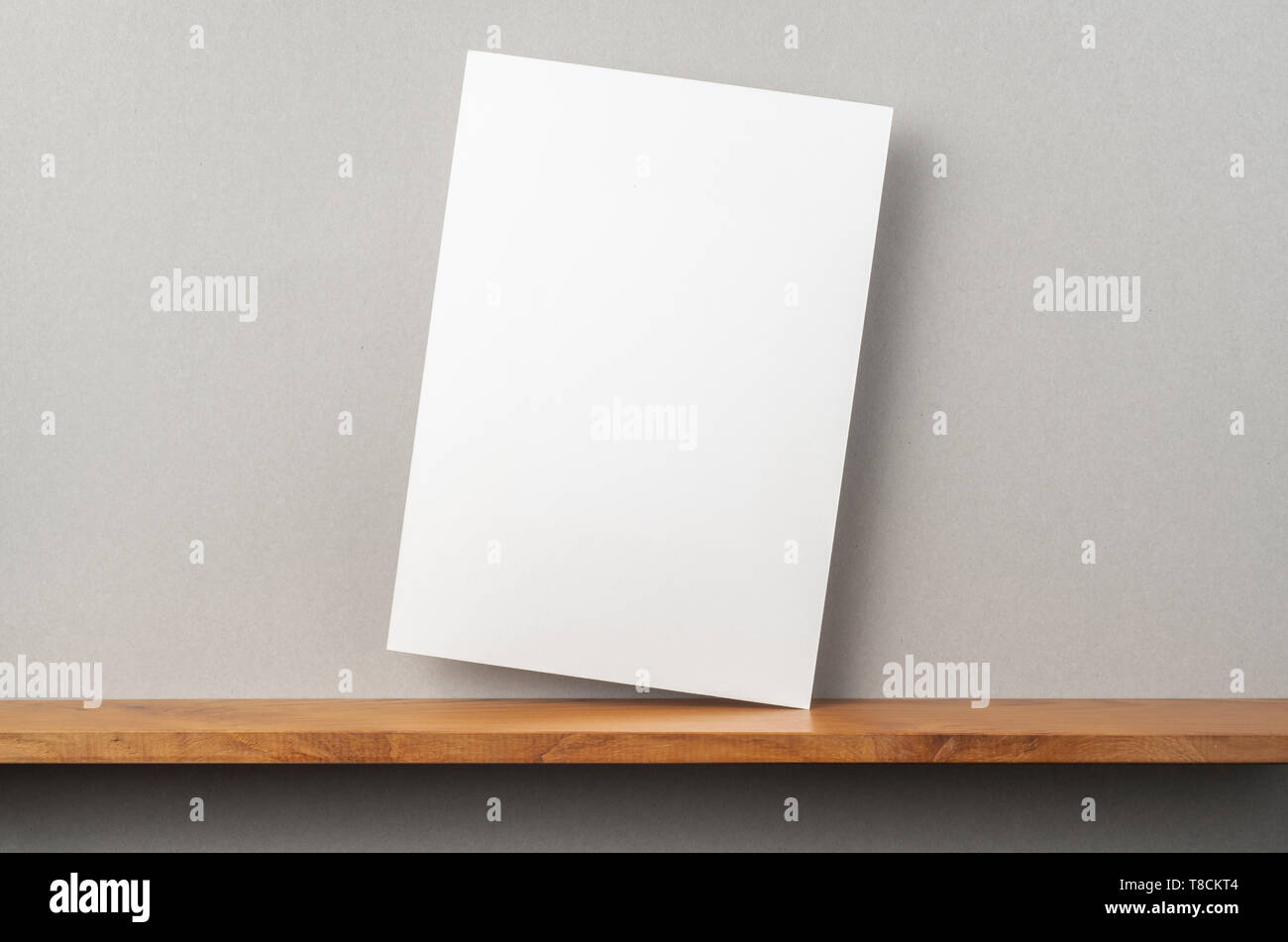 Design concept - front view of A4 hard paper stand on bookshelf and ...