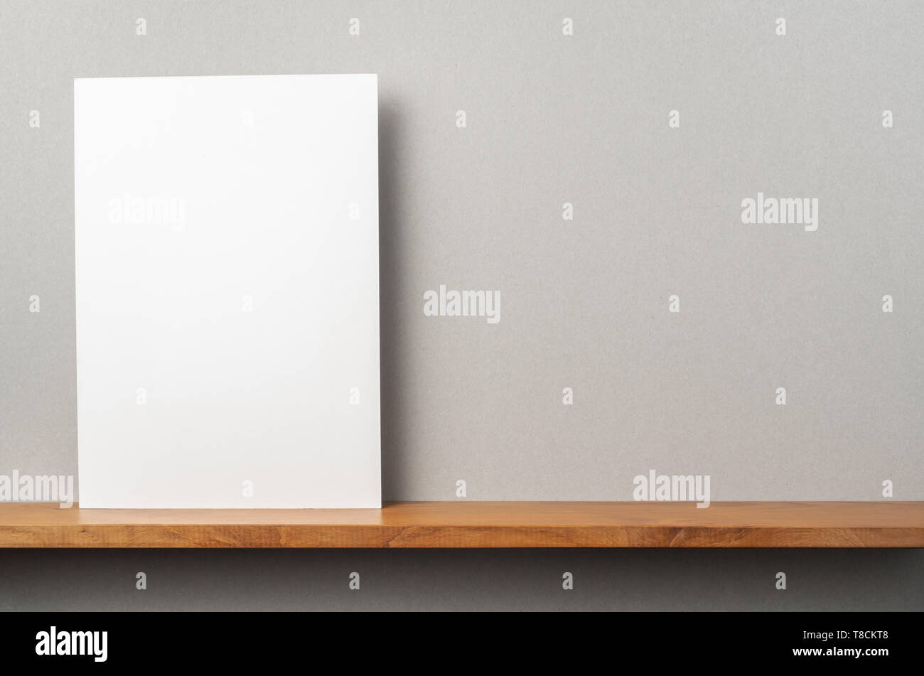 Design concept - front view of A4 hard paper stand on bookshelf and ...