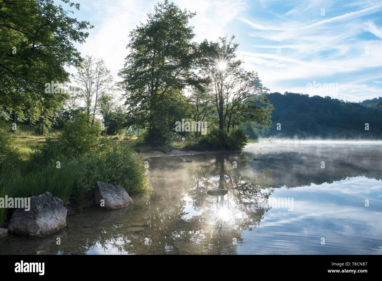 France, Jura, the site of four lakes or small scottland, the lake of ...