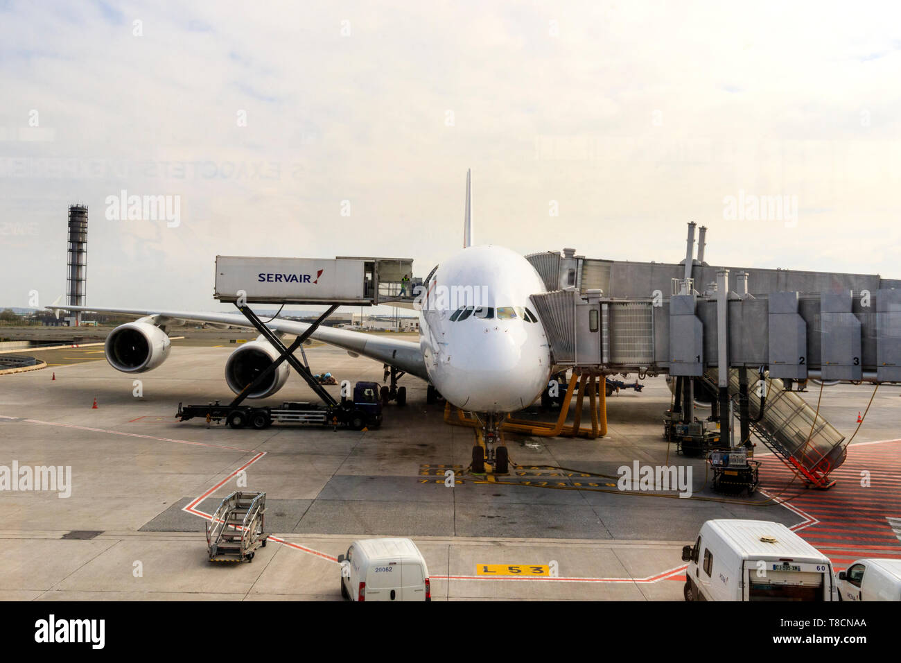 Charles De Gaulle Airport, Paris, France. Air France A380 directly in ...