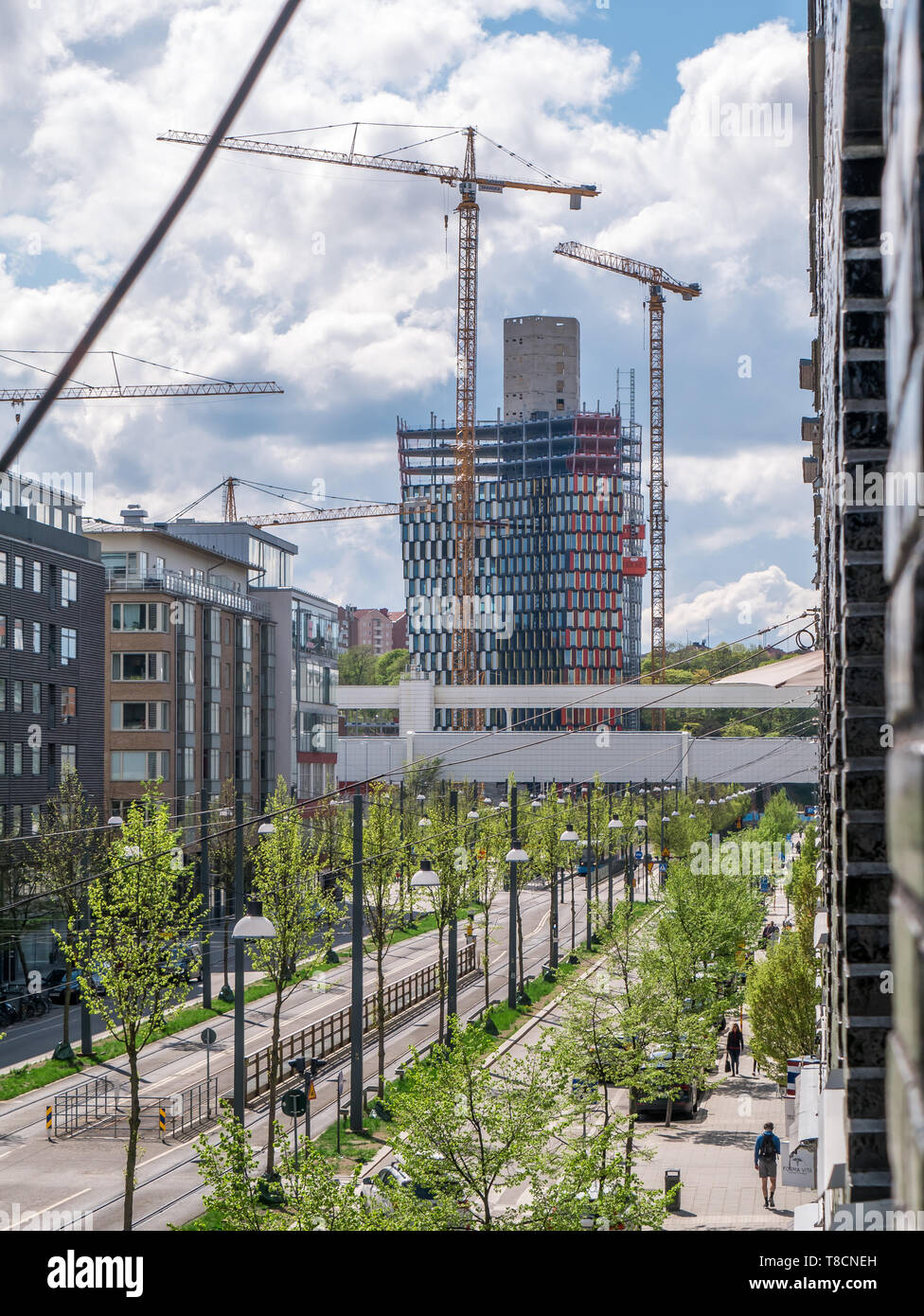 Stockholm, Sweden - May 12, 2019: The Sthlm 01 is a new scyscraper in ...