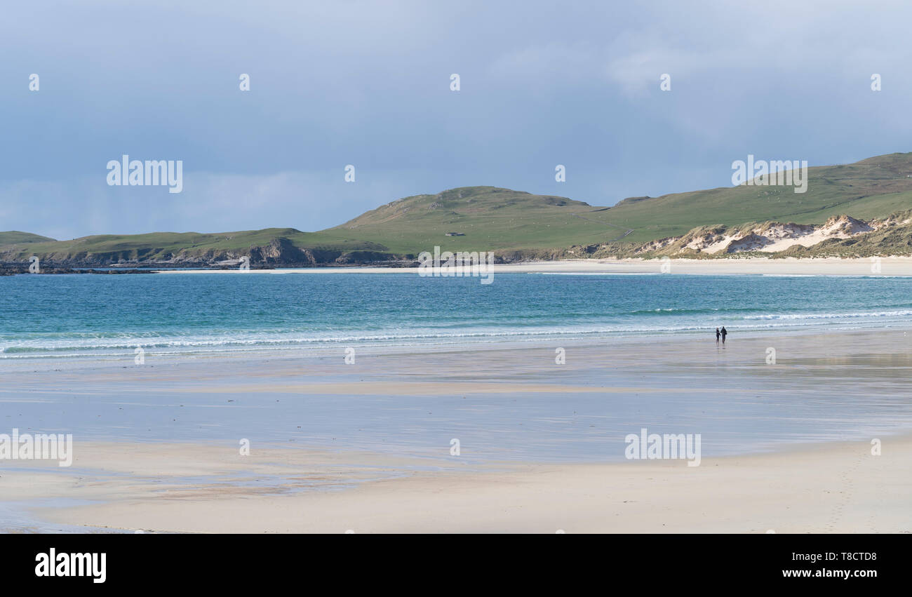 Beach at Balnakeil Bay near Durness in Sutherland on the North Coast ...