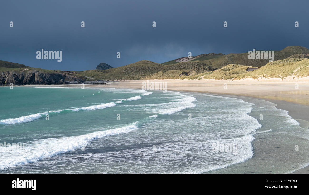 Beach at Balnakeil Bay near Durness in Sutherland on the North Coast ...