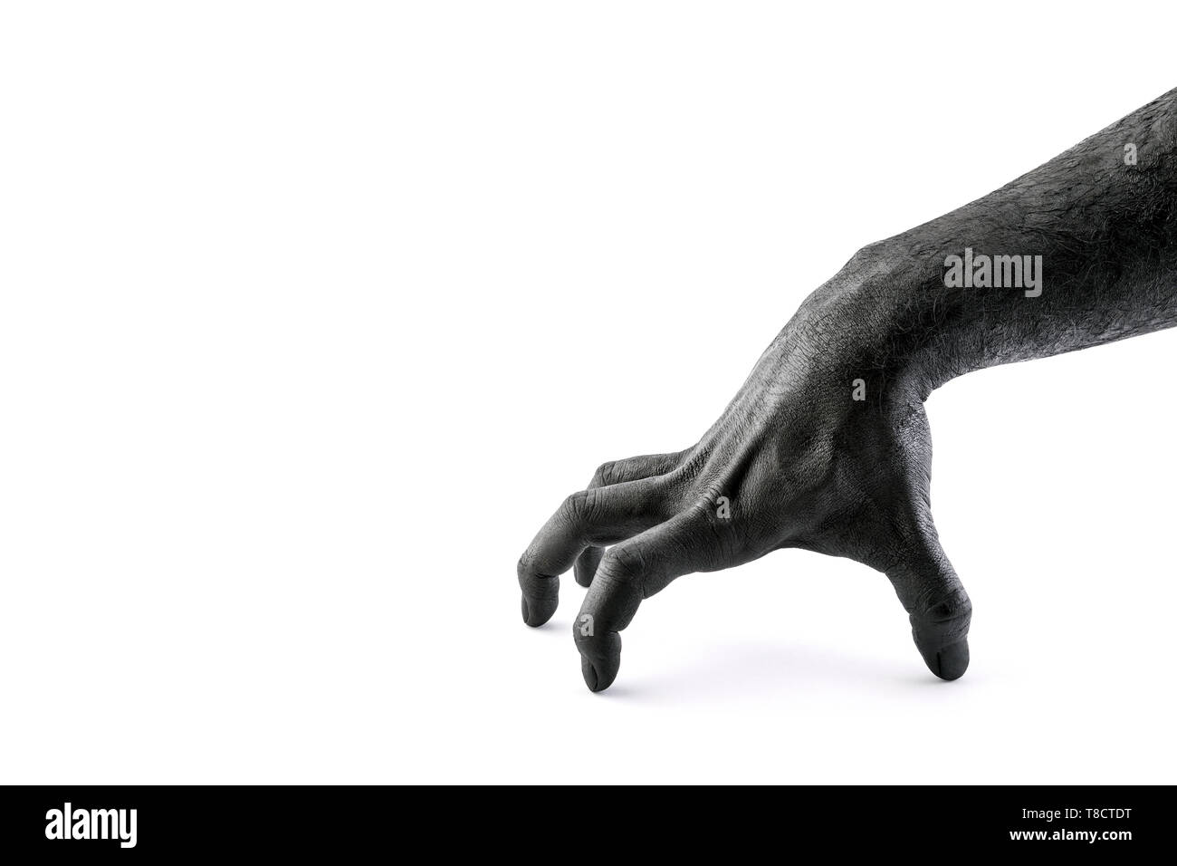 Creepy walking hand isolated on white background Stock Photo - Alamy