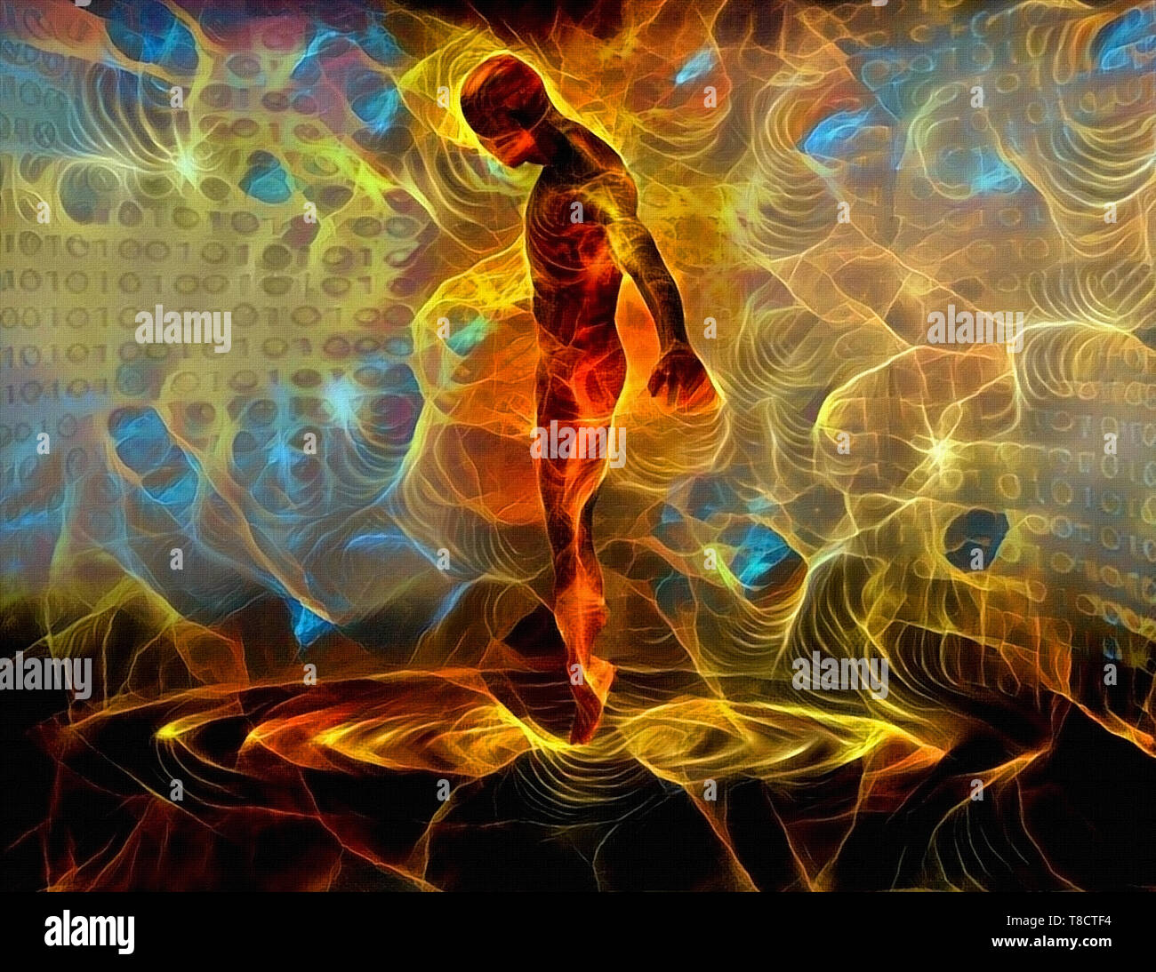 Digital man robot binary numbers hi-res stock photography and images ...