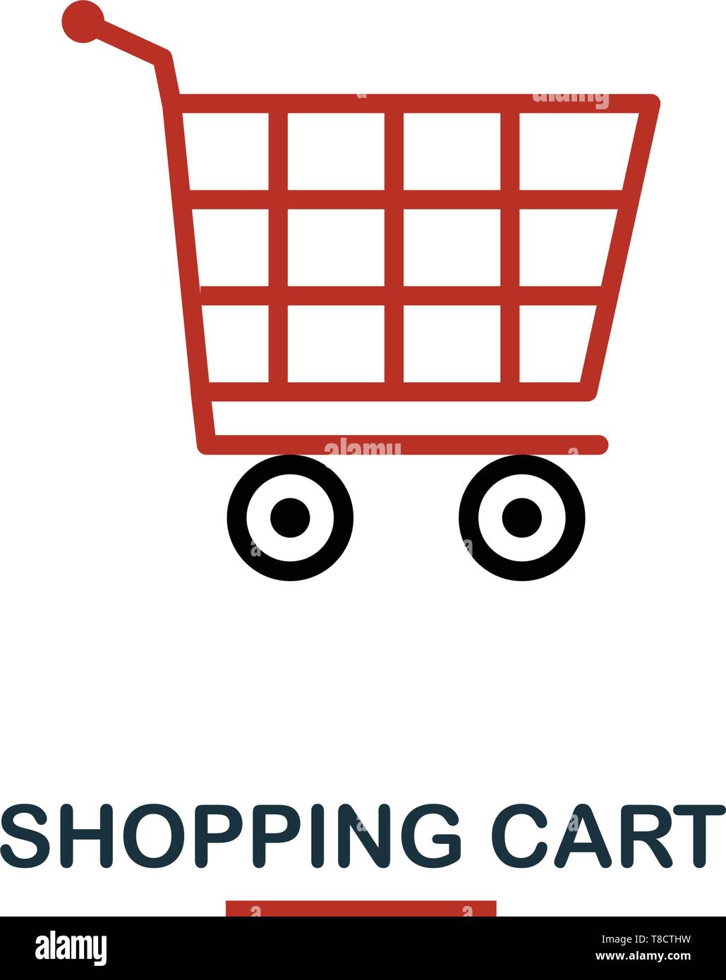 Shopping Cart icon in two colors. Creative black and red design from e ...