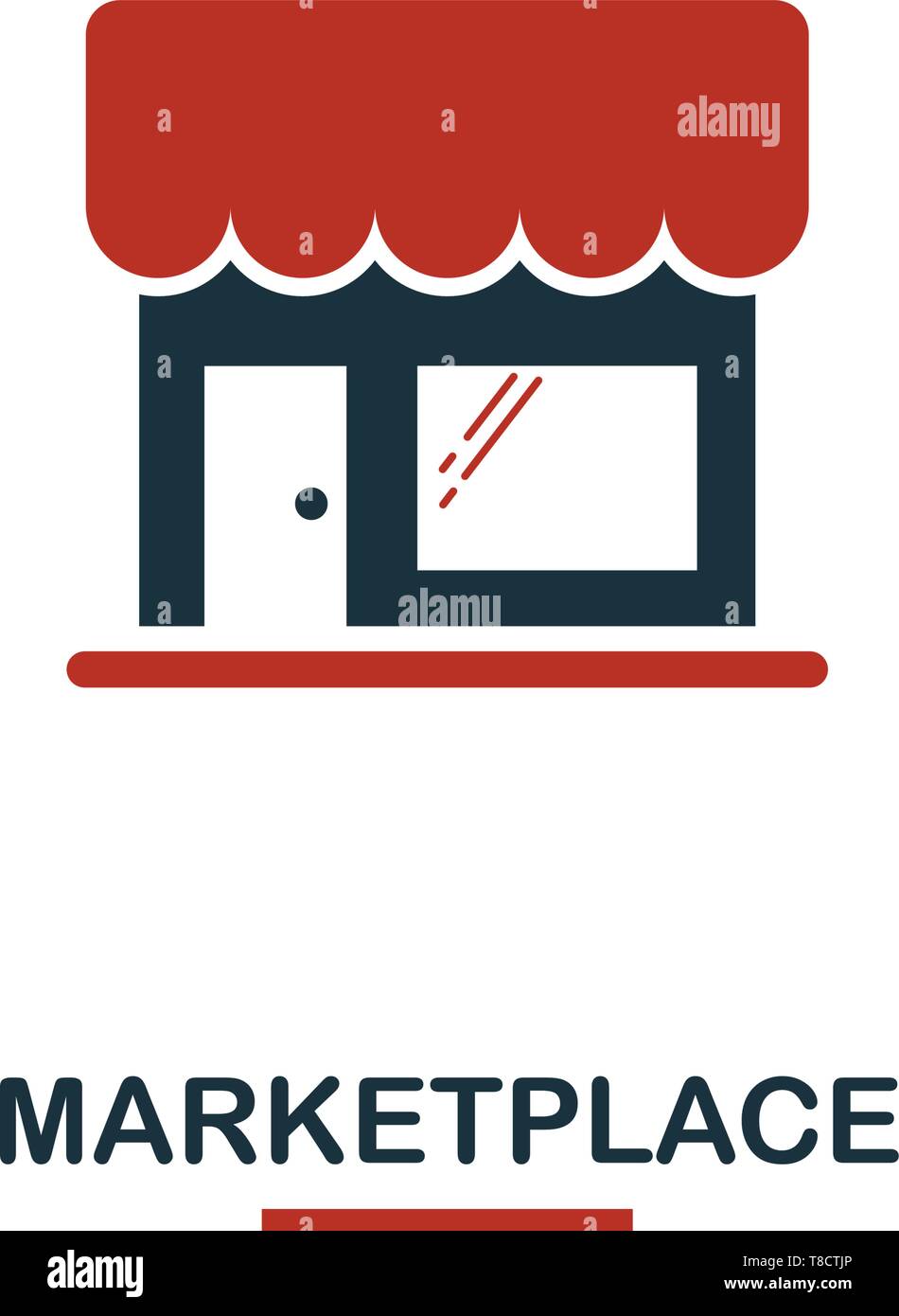 Marketplace icon in two colors. Creative black and red design from e ...