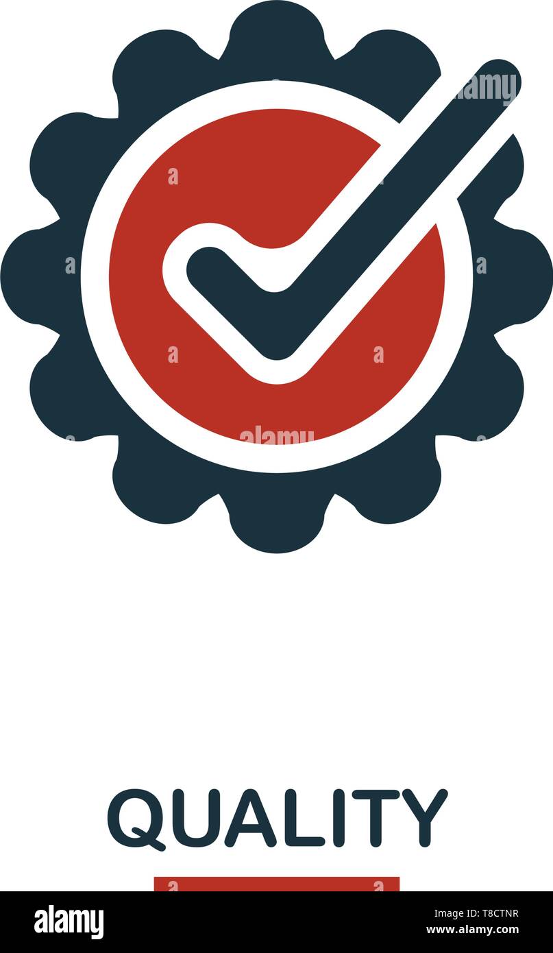 Quality icon in two colors. Creative black and red design from e ...